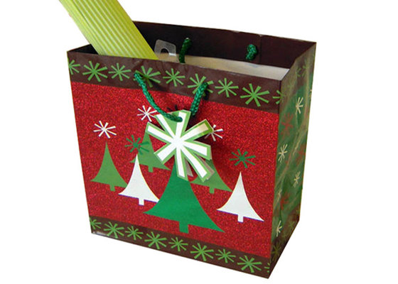 fashionable gift Colored Paper Bags With Handles , Matte lamination