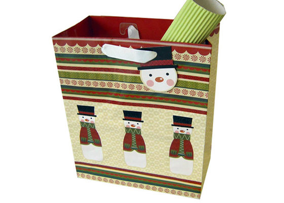 Hand Made Christmas Outdoor Paper Bag Gloss Finish With Name Card