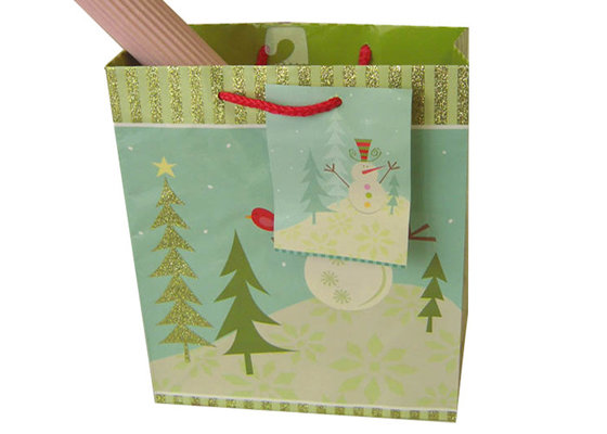 Hand Made Christmas Outdoor Paper Bag Gloss Finish With Name Card