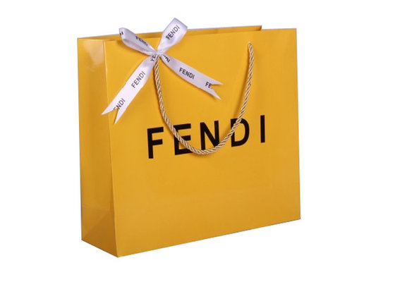 Unique French Style Art Paper Gift Bag With Silver Foil Ribbon