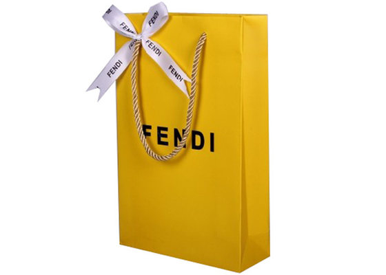 Unique French Style Art Paper Gift Bag With Silver Foil Ribbon
