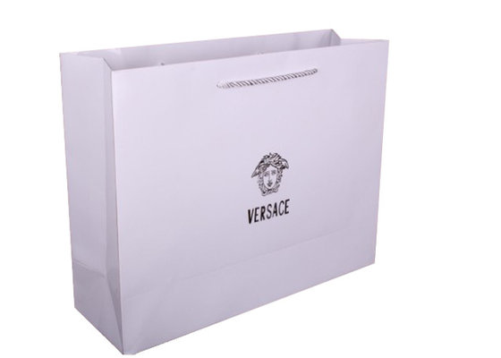 Large Capacity Cheap White Paper Bags Elegant Design With Logo Printed