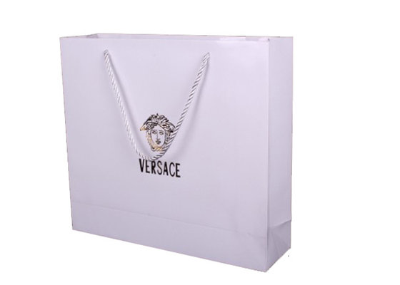 Large Capacity Cheap White Paper Bags Elegant Design With Logo Printed