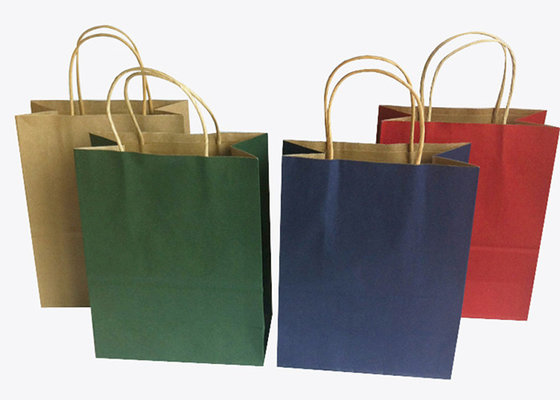 New Designed 120gsm Luxury kraft Paper Bag With Twisted Handles And Logo Printing