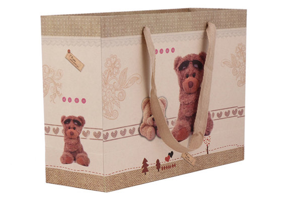 Large Teddy Bear Paper Gift Bags With Handles , Eco Friendly Material
