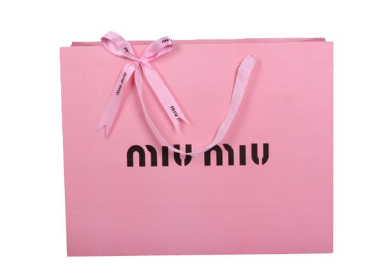 Pink Colored Paper Bags With Handles , girls shopping bag