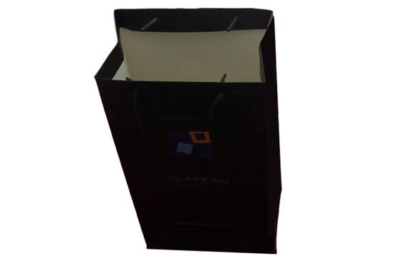 Pot uv 4 color printing black wine packing bag With Handles