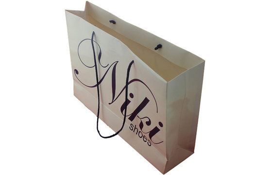 Glossy lamination black logo shoes packing store bags