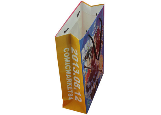 Cartoon varnish coated Colored Paper Bags With Handles / gift bag
