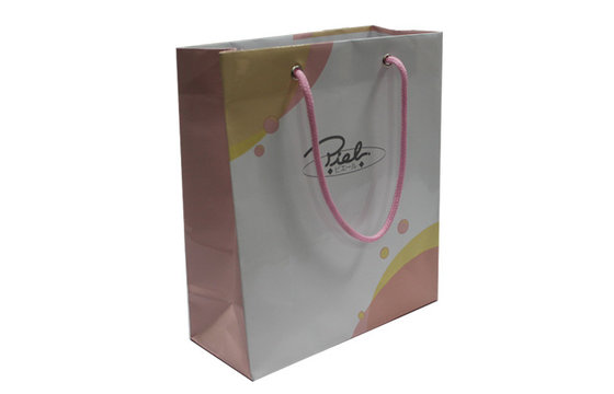 Logo printing Paper Gift Bags With Handles , matte lamination
