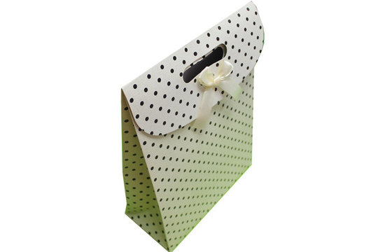 Paper Gift Bags batterfly gift carry bag hook and loop close die cut handle bag
