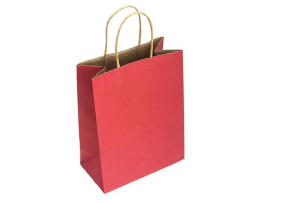 Recycled Paper Gift Bags With Handles , Twist handle kraft paper bag