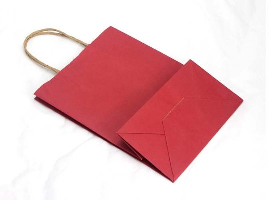 Varnishing printed red Paper Gift Bags With Handles for shoping