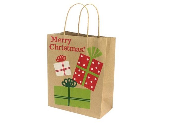 Multiwall Flexible Colored Paper Bags With Handles Kraft Shopping Bags