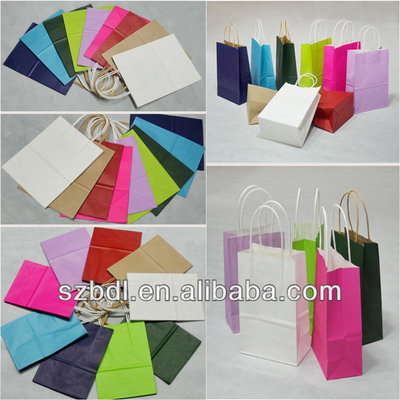 Greaseproof Twist Plain Kraft Pink Paper Gift Bags for Chocolates