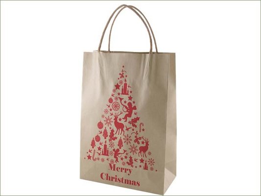 Customized Corrugated Craft Paper Gift Bags , Promotional Paper Bags For Jewelry