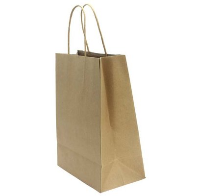 Brown Kraft Paper Bags With Handles , Kraft Paper Favor Bags For Packaging