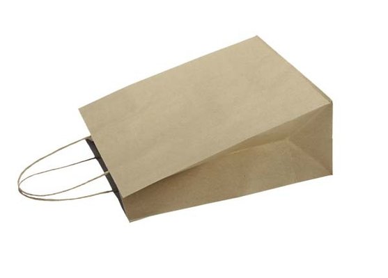 Brown Kraft Paper Bags With Handles , Kraft Paper Favor Bags For Packaging