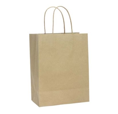 Brown Kraft Paper Bags With Handles , Kraft Paper Favor Bags For Packaging
