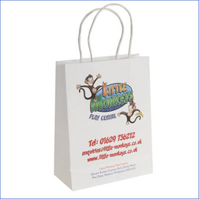 Environmental Shopping Printing Kraft Paper Grocery Bags With Handles
