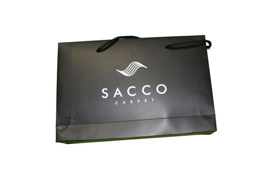 Matte Lamination Printing Black Paper Jewelry Gift Bags With Handles