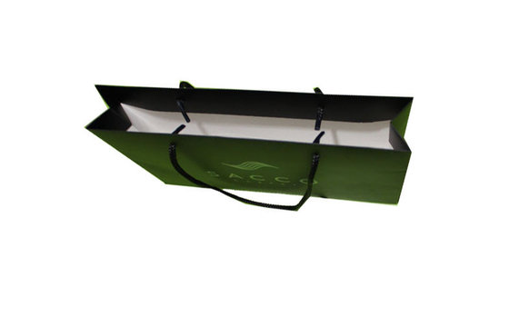 Matte Lamination Printing Black Paper Jewelry Gift Bags With Handles