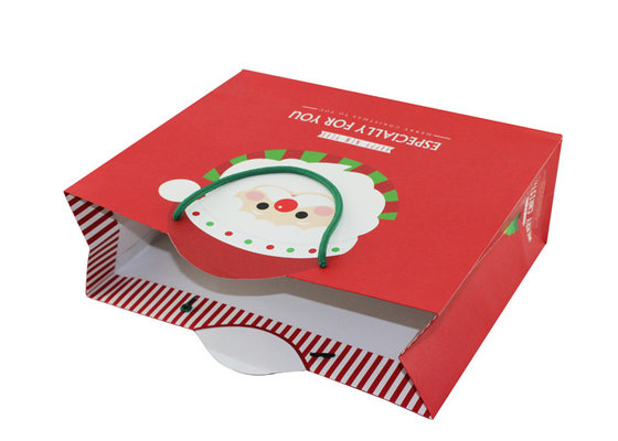 Red Christmas Paper Gift Bags For Kids  / Paper Grocery Bags With Handles