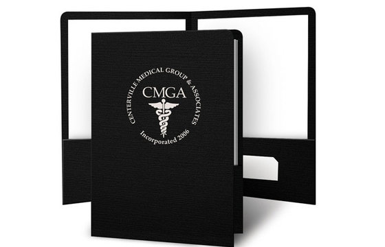 Foil stamped business A4 Paper Folder , colorful Pocket Folders