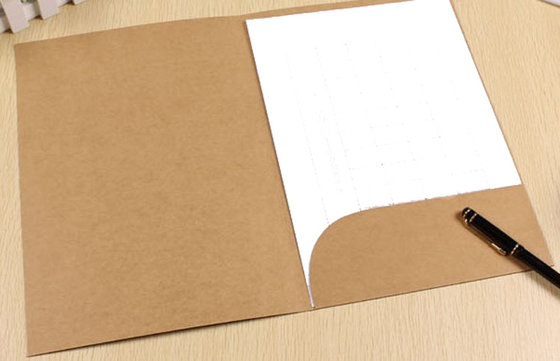 Recycle Brown Kraft Paper Business File Folder / Bags with Pockets