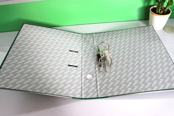 Non - Toxic 2 / 3 Inch Green Paper File Folder With Lever Arch File Covers