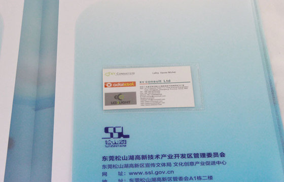 Blue L shape A4 / F4 file plastic folder For documents collecting