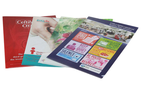 Waterproof L shape a4 Plastic Document Folder with logo printing