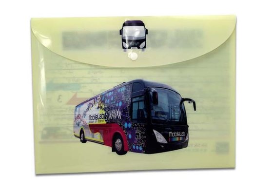 Eco - Friendly Snap Clear Plastic Folders With Fasteners / Plastic Document Bags