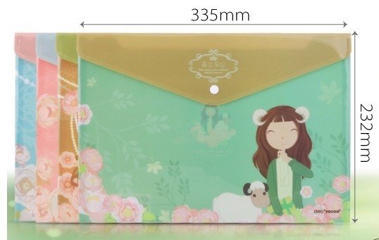 Decorative PP File Folder Cartoon Document Bag Colorful Plastic Portfolio Folders
