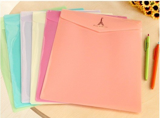 Fancy a4 Size Plastic Document Folders Waterproof Plastic File Bags
