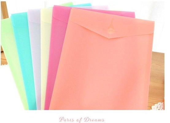 Fancy a4 Size Plastic Document Folders Waterproof Plastic File Bags