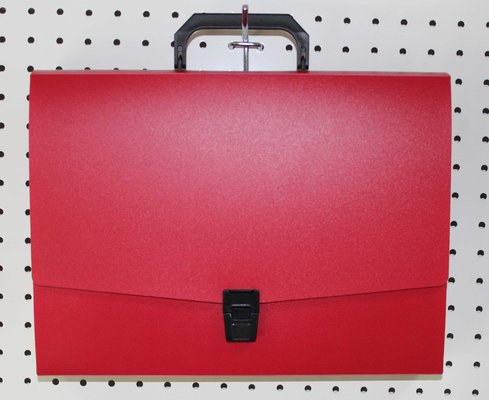 13 Pockets Red A4 Business File Folder Plastic Document Bags With Handle