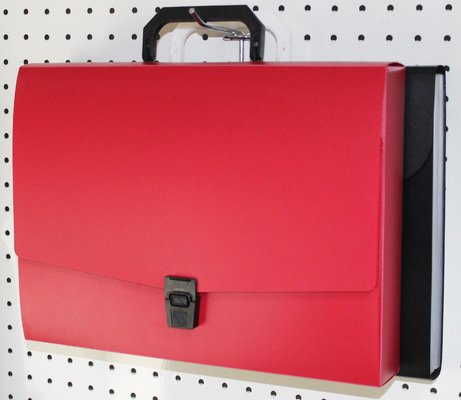 13 Pockets Red A4 Business File Folder Plastic Document Bags With Handle