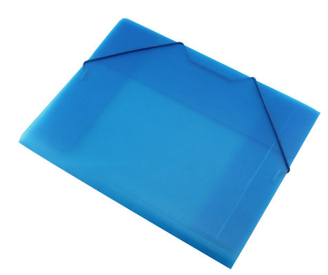 Blue Elastic Closure Plastic File Folder Sheets Portfolio With String Lock