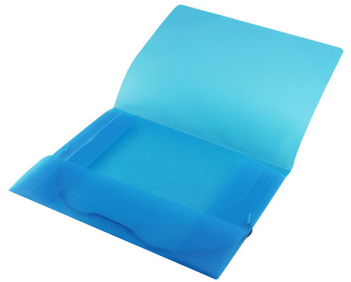 Blue Elastic Closure Plastic File Folder Sheets Portfolio With String Lock