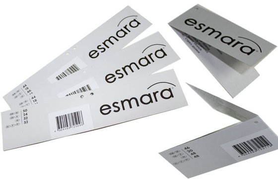 Custom Hang Tags For Dress / T-Shirt / Jeans ,  White Paper Card Hang Tag Labels