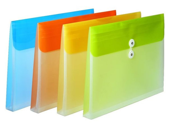 Custom Waterproof Plastic Document Folder With Pockets / Plastic Files And Folders