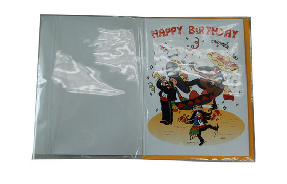 Happy Birthday 35s Voice Paper Folding Greeting Cards With Glossy Lamination 