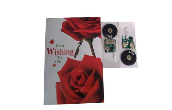 Red Musical Paper Greeting Cards , Funny Voice Recording Greeting Cards