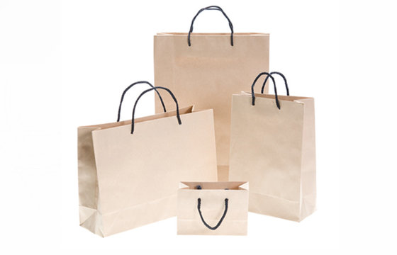 Custom Kraft Paper Bags With Logo Printing / Kraft Paper Carrier Bags