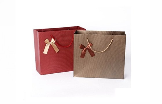 Promotional Printed Laminated Paper Carrier Bags Round Handle Paper Cloth Bags