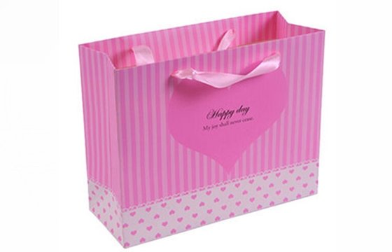 Lovely Recycled Small Plain Craft Pink Paper Gift Bags For Women