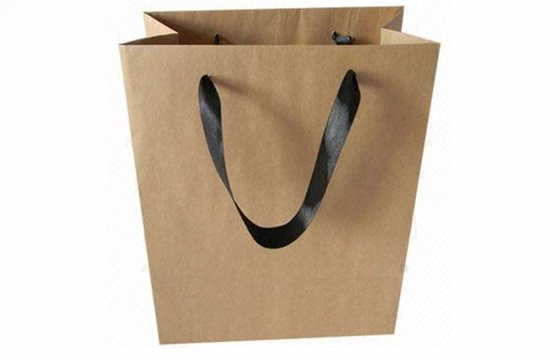 Handmade Block Bottom Brown Kraft Paper Bags For Advertisements