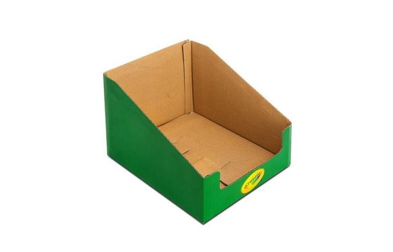Foldable Green Cardboard Display Boxes , Cardboard Counter Display Boxes