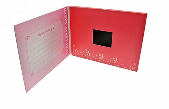 Rechargeable Birthday Red Personalized LCD Video Greeting Card For Kids